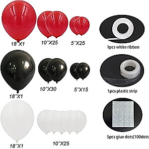 Red Black White Balloon Arch Garland Kit-123pcs Balloons for Birthday Party Decorations, Baby Shower, Bridal Shower, Bride to Be, Wedding, Graduation