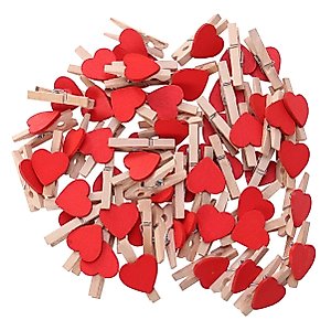 50pcs Love Photo Clip Photo Mini Clip Love Clip Photo Wood Clip Photo Clip Love