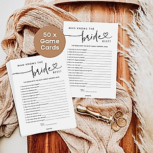 GardenCity Bridal Shower Games for 50 Guests - Who Knows The Bride Best Bridal Shower Game - Minimalist