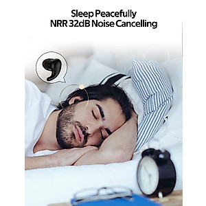 Ear Plugs for Noise Reduction, Ear Plugs for Sleeping Noise Cancelling, Ear Plugs, Sleeping Ear Plugs, 32dB Soft Reusable Ear Plugs for Sleep, Snoring, Sound Blocking, 8 Ear Tips in XS/S/M/L