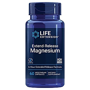 Life Extension Extend-release Magnesium – Prolonged Cardiovascular & Bone Health Support – Gluten-free – Non-GMO – Vegetarian – 60 Vegetarian Capsules