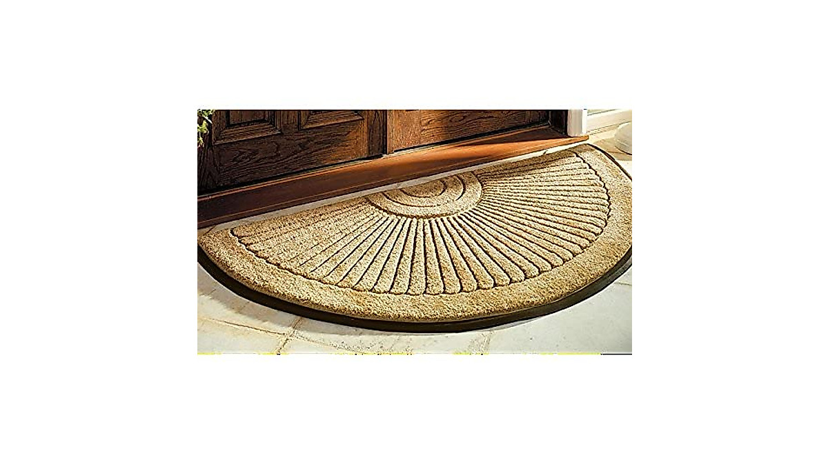 Kempf Extra Large Half Round Outdoor Doormat for Double Doors