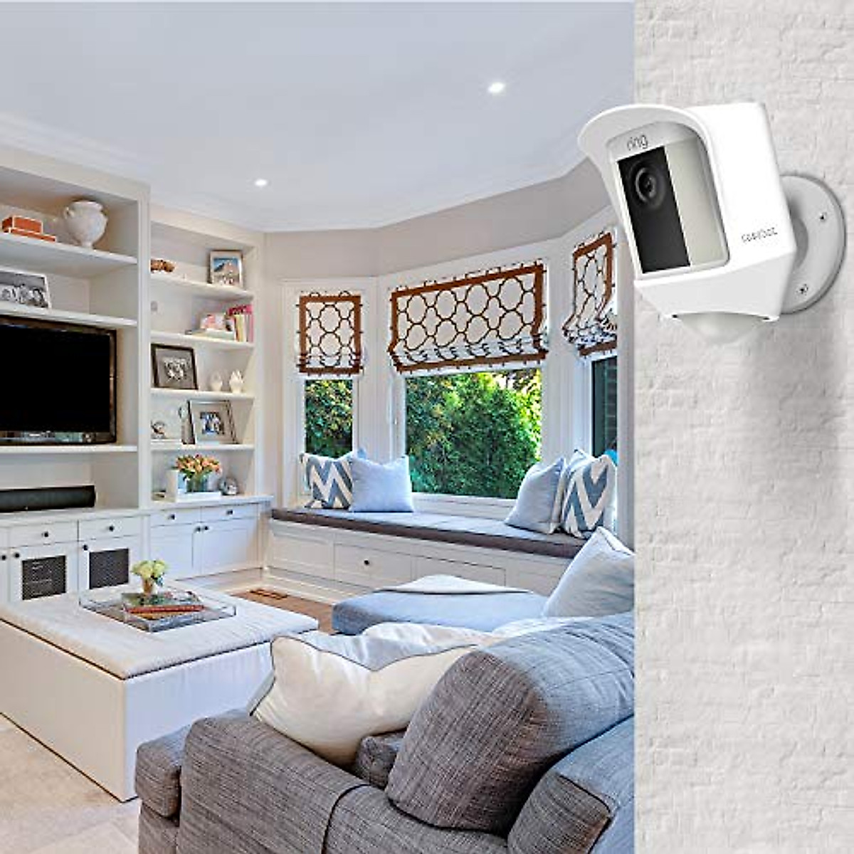 Fintie Silicone Case for Ring Spotlight Cam, Soft Silicone Weather Resistant Protective Skin Cover for Ring Spotlight Battery HD Security Camera, White