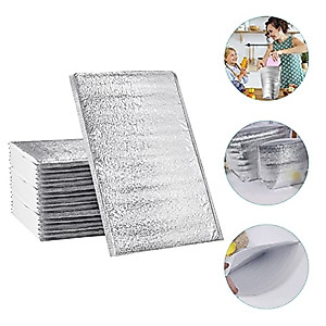 INOOMP 25Pcs Food Thermal Pouches Disposable Bags Hot Cold Insulation Food Bags Take out Aluminum Foil Cooler Food Shipping Pouches for Picnic Camping Picnic Transportation Preservation