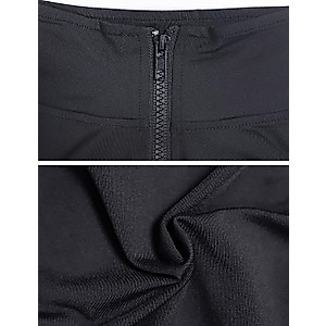 Yeokou Womens Active Zip Up Seamless Sports Running Track Jacket Tops with Thumbhole（Black-M）