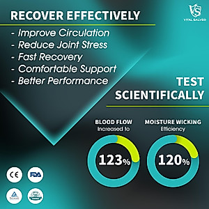 Vital Salveo-Compression Recovery Knee Sleeve/Brace S-Support, Pain Relief, Protects Joint - Ideal for Sports and Daily Wear-Dary Grey (1 Pair)-XXXL