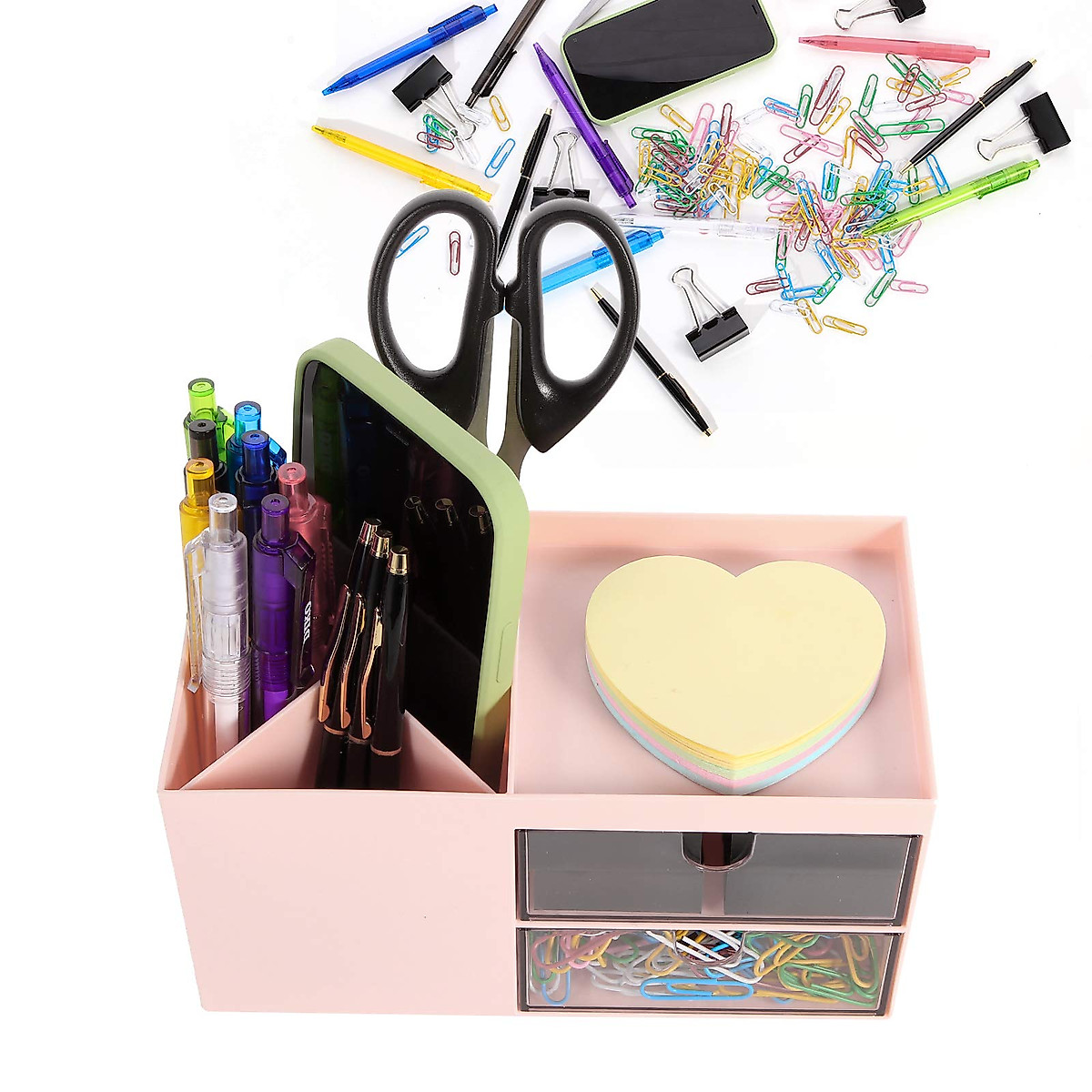 XDRELEC Pen Holder, Office Desk Organizer, and Accessories，Multi-Functional Pencil Cup， Pencil Holder for Desk ，Pen Organizer，Desktop Stationary Organizer，Office Organization and Storage (Pink)