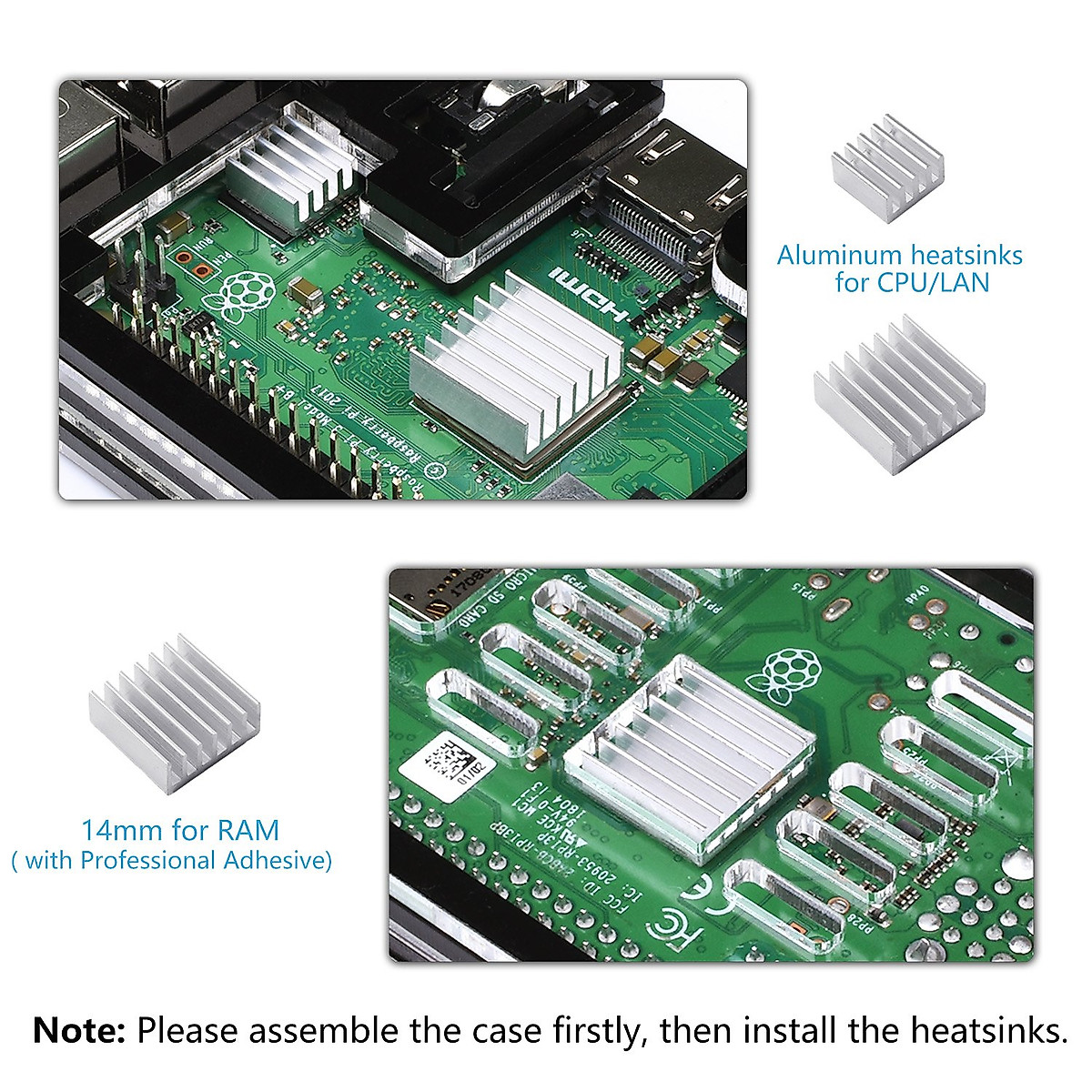 Smraza Raspberry Pi 3 B+ Case with Fan, 5V 2.5A Power Supply and 3 Heat Sinks for Raspberry Pi 3 Model B+ (B Plus), 3B, 2B