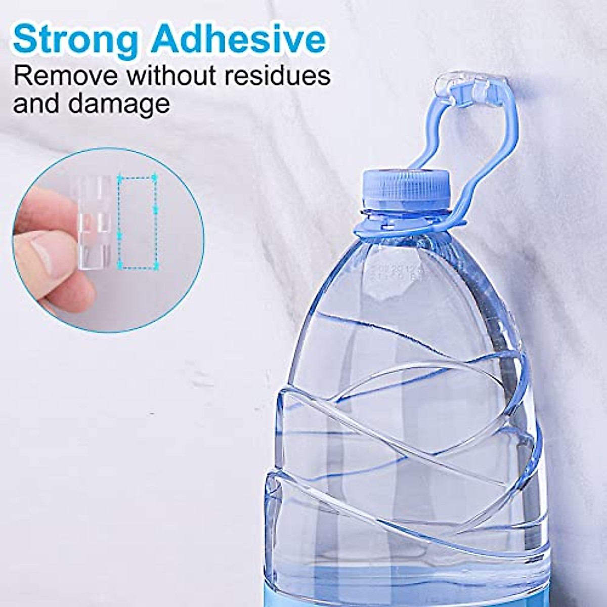 TidyHelper Adhesive Cable Clips Clear (40PCS, M), Upgraded Wire Holders Cord Clips for Wall, Strong Cord Organizer Cable Management Under Desk, Car, PC, Christmas Light Clips Indoor/Outdoor