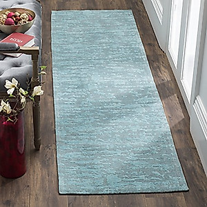 Safavieh Marbella Collection 2'3" x 6' Blue/Turquoise MRB631K Handmade Abstract Chenille Runner Rug