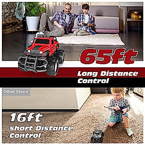 Tecnock Remote Control Cars for Toddlers, 2.4Ghz Off-Road Mini RC Car Trucks for Kids, Durable Car Toy for 3 4 5 6 7 8 Years Old Boys,Gift for Boys Girls,Red