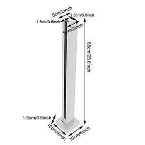 Glass Panel Post/Railing Post,Heavy Duty Glass Railing Post End Post 25.6‘’/35.8”, Durable 304 Stainless Balustrade Post Steel, Balustrade for Balcony Deck Stairs for Concrete, Porch Steps (25.6‘’)
