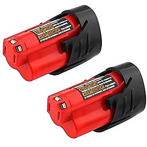 2Packs 3.0Ah 12 Volt 48-11-2430 Replacement Battery Compatible with Milwaukee 12V Battery Lithium 48-11-2430 48-11-2420 48-11-2425 48-11-2401 48-11-2402 48-11-2440 48-11-2460 Cordless Power(Orange)