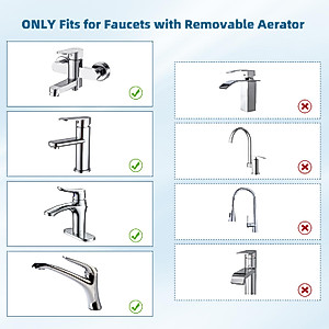 iFealClear Dishwasher Faucet Adapter, Faucet Adapter for Portable Washer, Portable Dishwasher Snap Aerator Adapter, 55/64-27 Female and 15/16-27 Male Thread for Kitchen/Bathroom/Rvs, Chrome-2 Pack