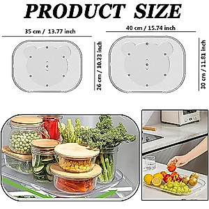 Square Lazy Susan for Refrigerator, Non-Skid Rotating Rectangular Lazy Susan Turntable Organizer for Refrigerator, Table, Pantry, Cabinet, Countertop (13.8''x10.8'')