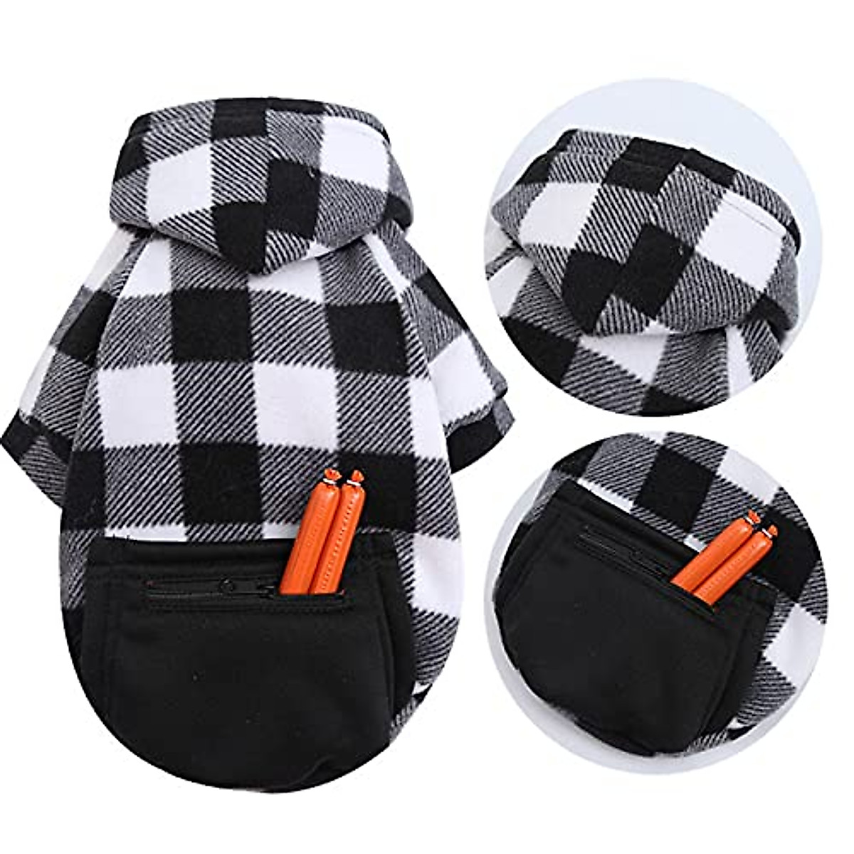 Dog Jacket for Large Dogs Female Hoodie with Pocket Fall Winter Warm Fleece Sweater Puppy Clothes for Dogs Boy Girl Yorkies Chihuahua Cat Sweatshirt Blank Color