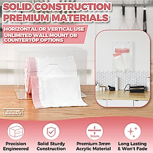 Storage Standard Trash Bag Holder Dispenser - Acrylic Trash Bag Dispenser Roll Holder, Garbage Bag Holder for Cabinet, Garbage Bag Dispenser Under Sink - Trash Bag Organizer for Home or Shops - Large
