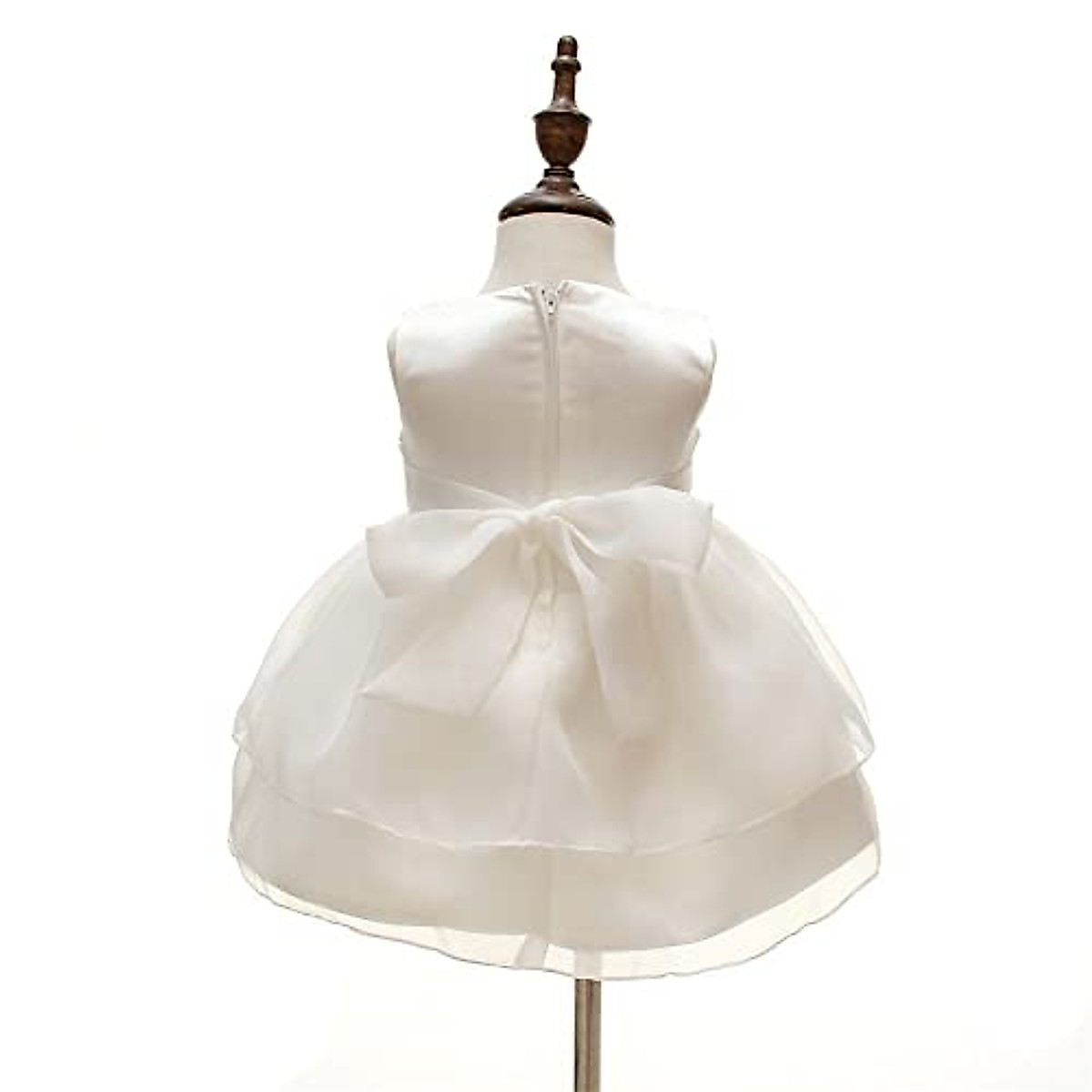 Coozy Toddler Baby Girl Dress Princess Christening Baptism Gowns Pageant Bow Formal Dresses (Ivory, 12M/12-15months)