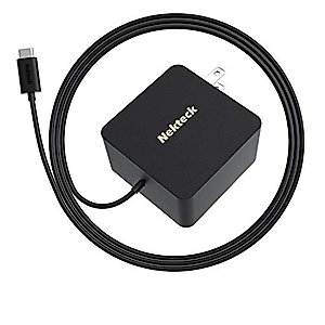 Nekteck 45W USB C Wall Charger with Power Delivery, Laptop Fast Charging Adapter Built-in 6ft Type C Cable Compatible with MacBook, Dell XPS, Surface Go, Pixel, Galaxy(NOT Ideal for Note10/S10/10+PPS