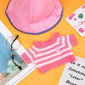 6 Pcs 12 Inch Duck Stuffed Animals Clothes Duck Clothes Accessories Include Cute Clothes Glasses Hat Kawaii Plush Doll Clothes for Ducks Dress up DIY Gift(Lovely Style)