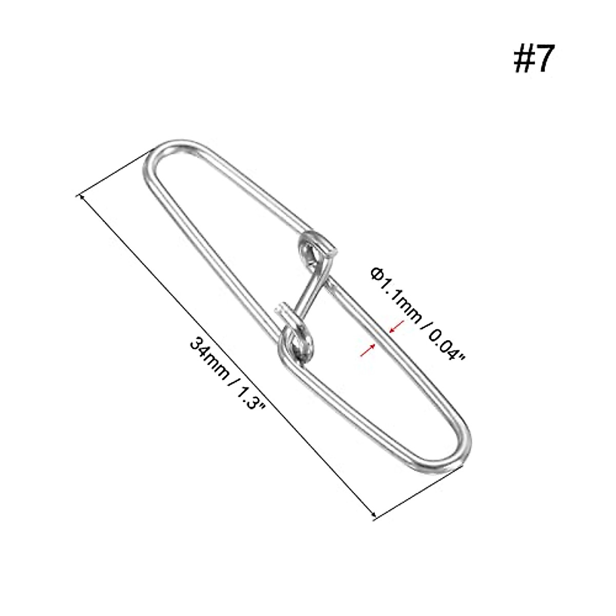 PATIKIL Duo-Lock Snaps, 100 Pack 110LBS Stainless Swivel Slid Rings Fishing Tackle Kit for Saltwater Freshwater, Silver