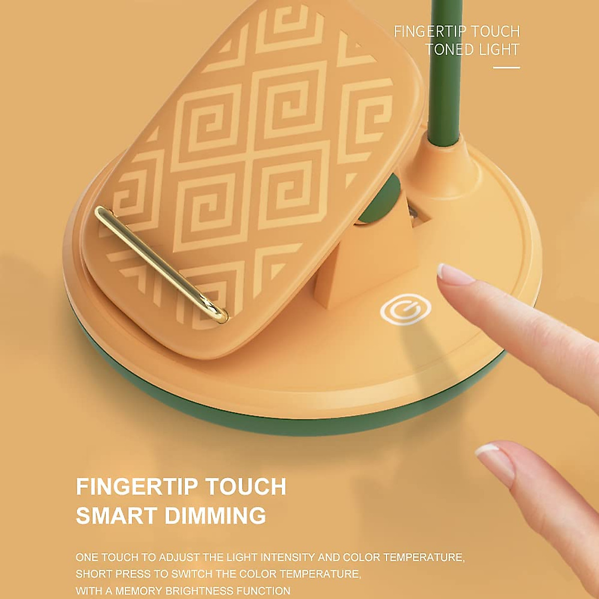 LED Desk Lamp Clip on Lamp Cordless Table Light Adjustable Gooseneck Dimmable Touch Rechargeable Battery Eye-Caring Night Light for Kids,Mini Cute Lamp for College Dorm Bedroom Reading (Yellow)