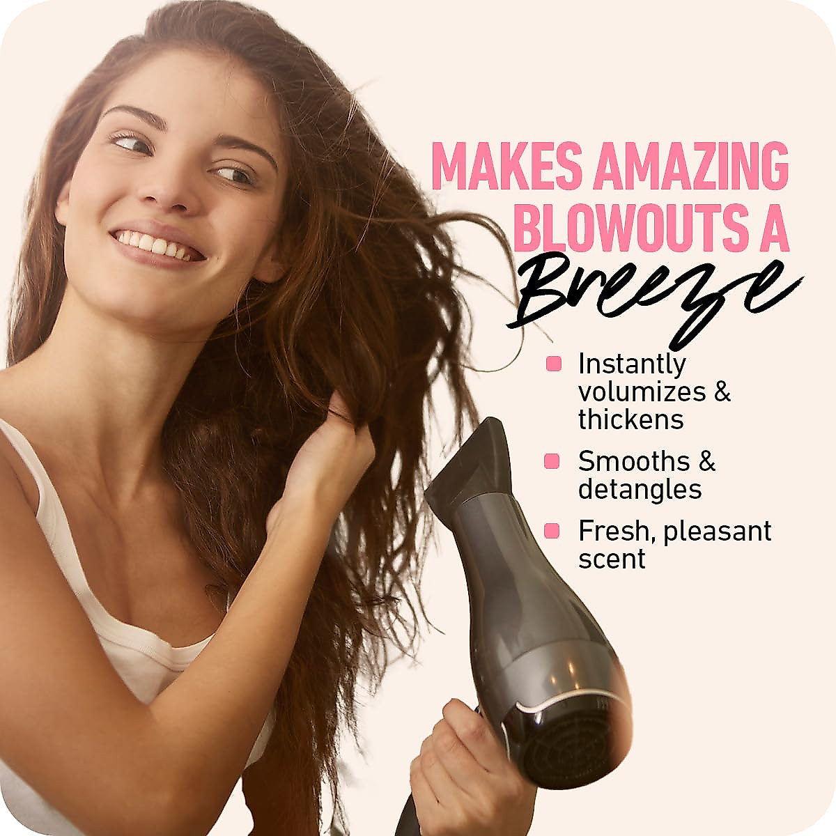 Boldify Natural 3-in-1 Hair Volumizer for Fine Hair - Instant Plumping Serum, Leave-In Conditioner & Blow Dryer Treatment - 8oz