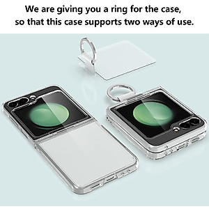 BOOLAKOS for Samsung Galaxy Z Flip 5 Case, Clear Slim Thin Protective Phone Cases, Transparent Shockproof Case for Z Flip5