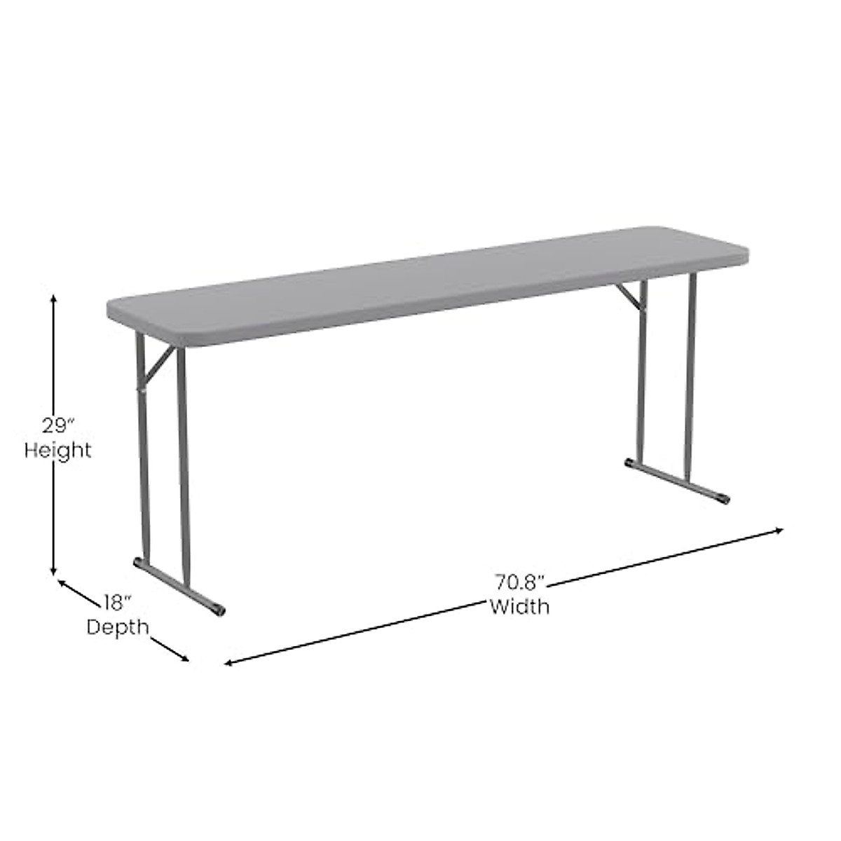 Flash Furniture Kathryn 6-Foot Gray Plastic Folding Training Table, Grey