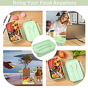 Jeopace Bento Box for Kids, Light Green, Meal Holder, Plastic, 900 ml Capacity, Microwave Safe, Leakproof, Portable, Durable