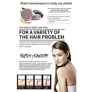 Hair Darkening and Regrowth Solid Shampoo Bar for Hair Loss Treatment for Men & Women (Polygonum multiflorum 2pcs)