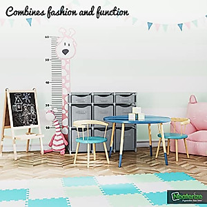 NEATERIZE 9 Cube Closet Organizers And Storage-Includes All Storage Cube Bins-Easy to Assemble Closet Storage Unit with Drawers-Room Organizer for Clothes,Baby Closet Bedroom,Playroom,Dorm(Light Grey)