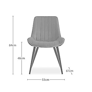 ROVOZAR Dining Chair, Bright Orange Velvet,Modern Dining Chair Furniture Without Armrest(Set of 2 Chairs)