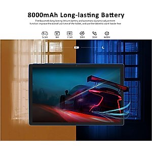 GOODTEL Android Tablet 10 Inch Tablet Octa-Core Processor 64 GB ROM Tablets, Smart IPS, 8000 mAh, Camera 5 MP + 8 MP, WiFi | Bluetooth, Tablet with Keyboard + Mouse (Blue)