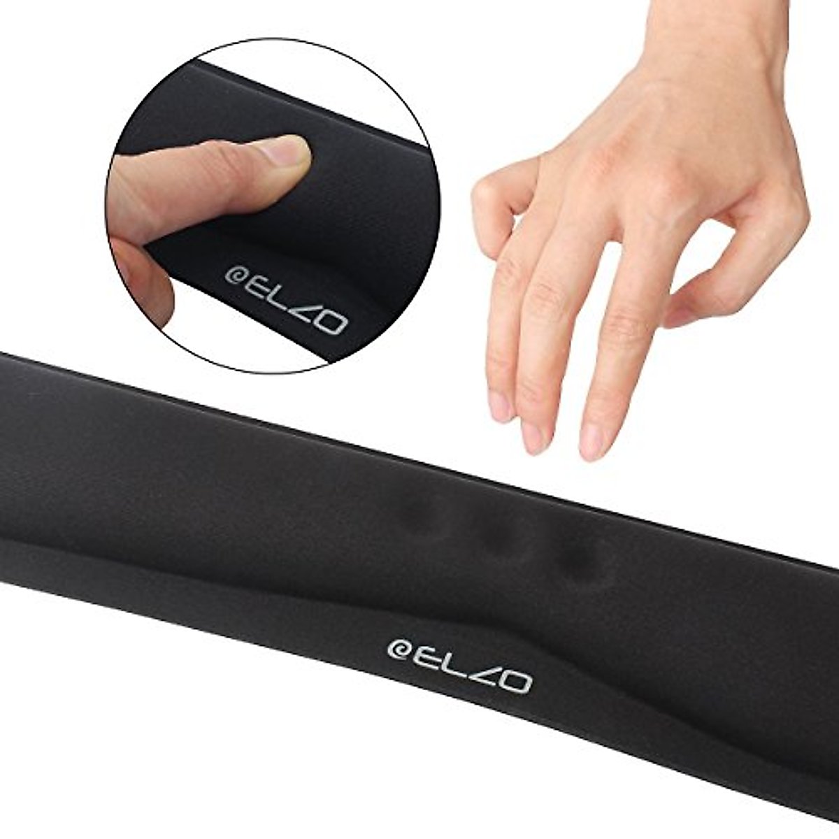 ELZO Wrist Rest Support for Keyboard & Mouse Pad Combo with Comfortable Memory Foam Padding, Nonslip Rubber Base for PC Computer Laptop Mac