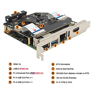 Geekworm KVM-A8 PCIe Version for Raspberry Pi 4 Model B KVM Over IP Support KVM V3 PoE ATX HDMI CSI (Not Include Raspberry Pi)