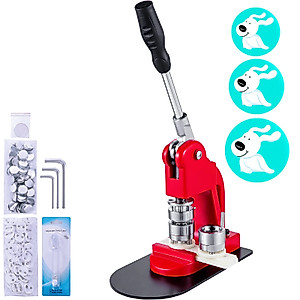 VEVOR Button Maker Button Badge Maker 32mm(1.25in) DIY Pin Button Maker Machine with1000 Pcs Free Button Parts & Circle Cutter Installation-Free Button Press Kit