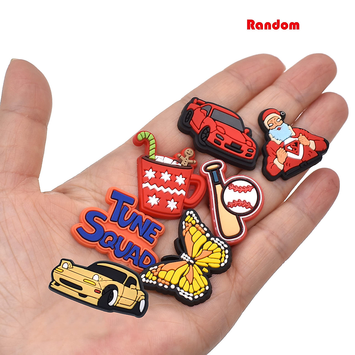 Pabucle Lot of 25,40,80,100,120,200PCS Random PVC Different Shoe Charms for Clog Shoes Decoration Charms (25)