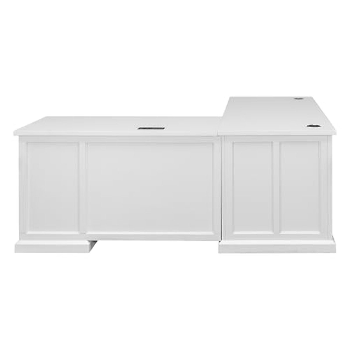 Modern Wood L-Desk & Return Writing Table & Return Office White