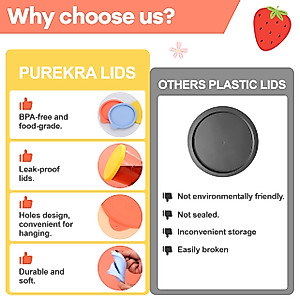 100mm Silicone Lids for Weck Jars，6 Pack Reusable Silicone Covers Replacement Lids for Weck Jars, Microwave & Dishwasher Safe, Fits Models 738, 739, 740, 741, 742, 743, 744, 745, 748, 974