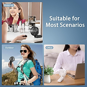 JODNO Portable Handheld Fan 2 Pack, Foldable Mini Hand Fan USB Rechargeable Battery Operated Fan with 5 Speeds Quiet Small Personal Neck Fan Eyelash Fan for Women Men Office Outdoor Travel Camping