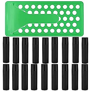 NUANNUAN Lip Balm Crafting Kit, 50 Pieces Empty Lipsticks Filling Tubes Mold Handmade Set Pallet with Scraper, DIY Lip Care Balms Making Tray and Spatula for Women Girl Cosmetics Makeup, Black