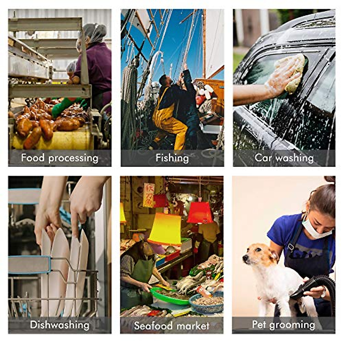 Surblue Waterproof Rubber Vinyl Apron, 43" Heavy Duty Aprons, Anti-Corrosion Rubber Apron, Project Industrial Chemical Resistant Work Safe Clothes, Butcher, Dishwashing, Lab Work, Dog Grooming, Yellow