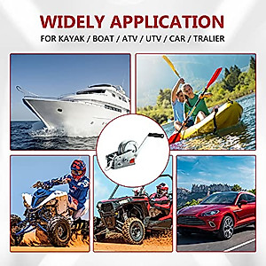 ALAVENTE Hand Winch Crank Cable 3500lbs, Heavy Duty Gear Winch for RV Trailer, Boat or ATV (Steel)