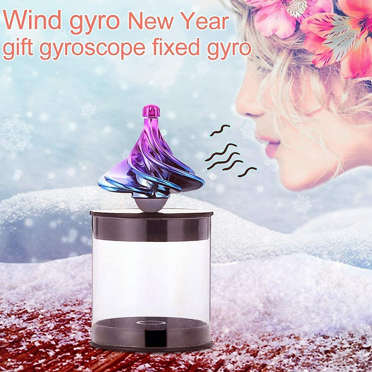 Spinning Top, Wind Gyro, Wind Blow Turn Gyro Desktop Decompression Toys, Airflow Spinning Gyro, Desktop Gyro, Stress Relief Toy, Gift for Christmas, Valentine's Day Present