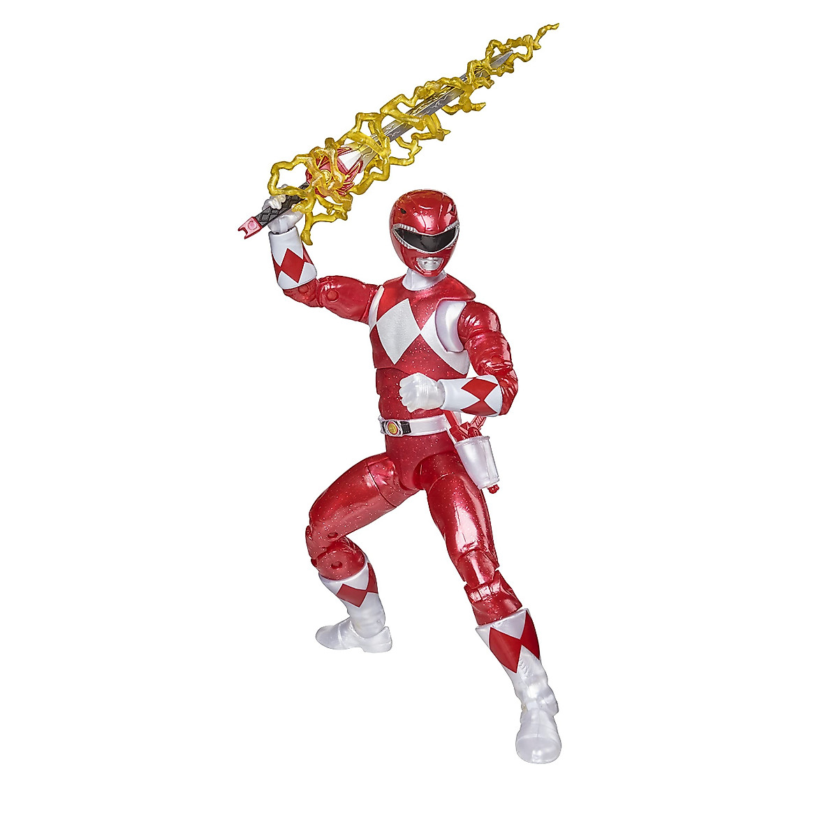 Power Rangers Lightning Collection Mighty Morphin Metallic Red Ranger 6-Inch Premium Collectible Action Figure Toy with Accessories