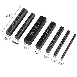 EANOSIC Setup Blocks Height Gauge Set, 7pcs Precision Aluminum Setup Bars for Router and Table Saw Accessories Woodworking Set Up, Bars Include Laser Engraved Size Markings