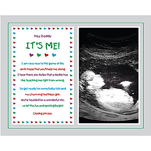 Poetry Gifts Hey Daddy It's Me, Father to be, Custom 8x10 Inch Personalized Print Add Ultrasound Photo