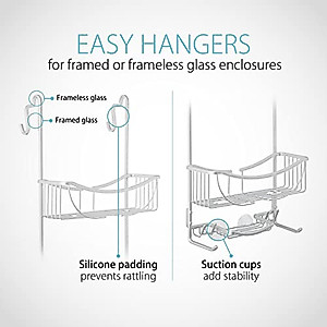 Better Living Products 13634 VENUS 3-Tier Over the Shower Door Caddy, Grey