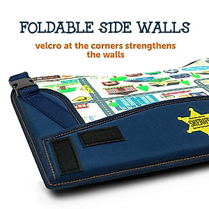 Coolmum Kids Travel Tray, Toddler Car Seat Tray, Double Sided Activity Organizer, Snack Lap Tray, Baby Stroller Tray, Airplane Play Table, Waterproof and Foldable (Premium Blue)